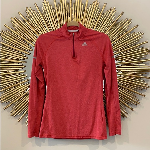adidas | Tops | Adidas Running Red Long Sleeve Workout Jacket Sm Free ...